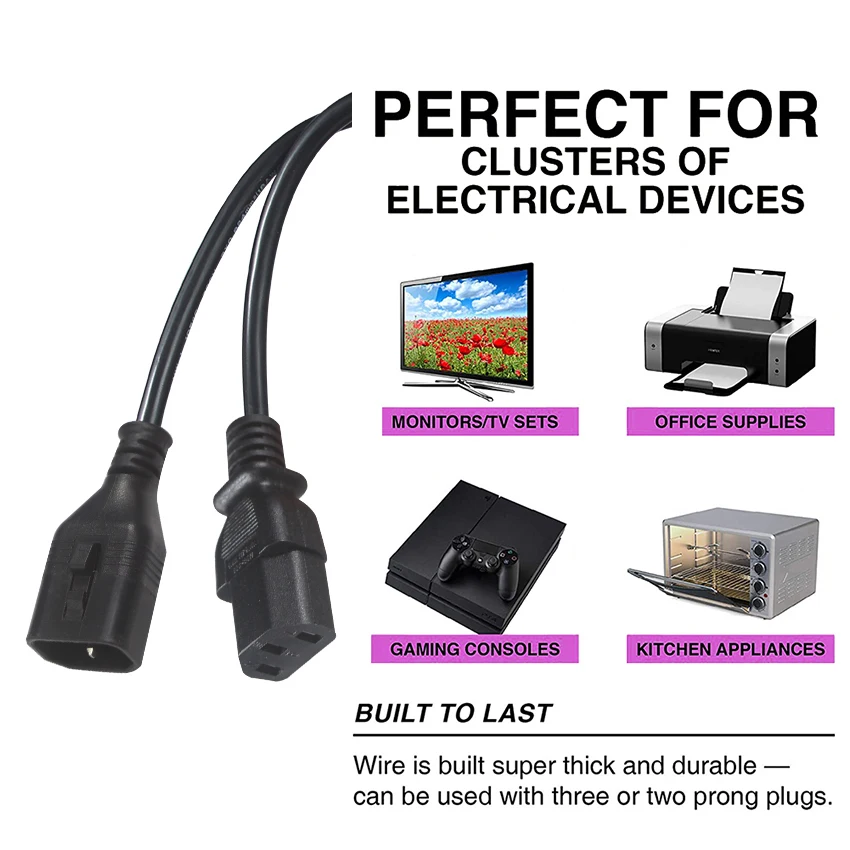 C13 C14 Lockable Connector 5ft Home Appliance Iec Power Cord Lockable ...