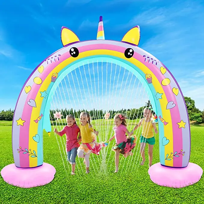 Inflatable Rainbow Sprinkler For Kids,Unicorn Sprinkler For Kids ...