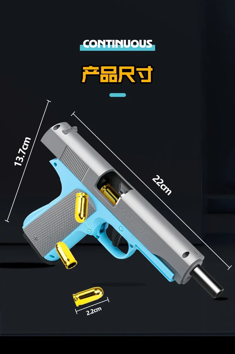 1911 Hot Selling Revolver Soft Bullet Safe Metal Realistic Jump ...