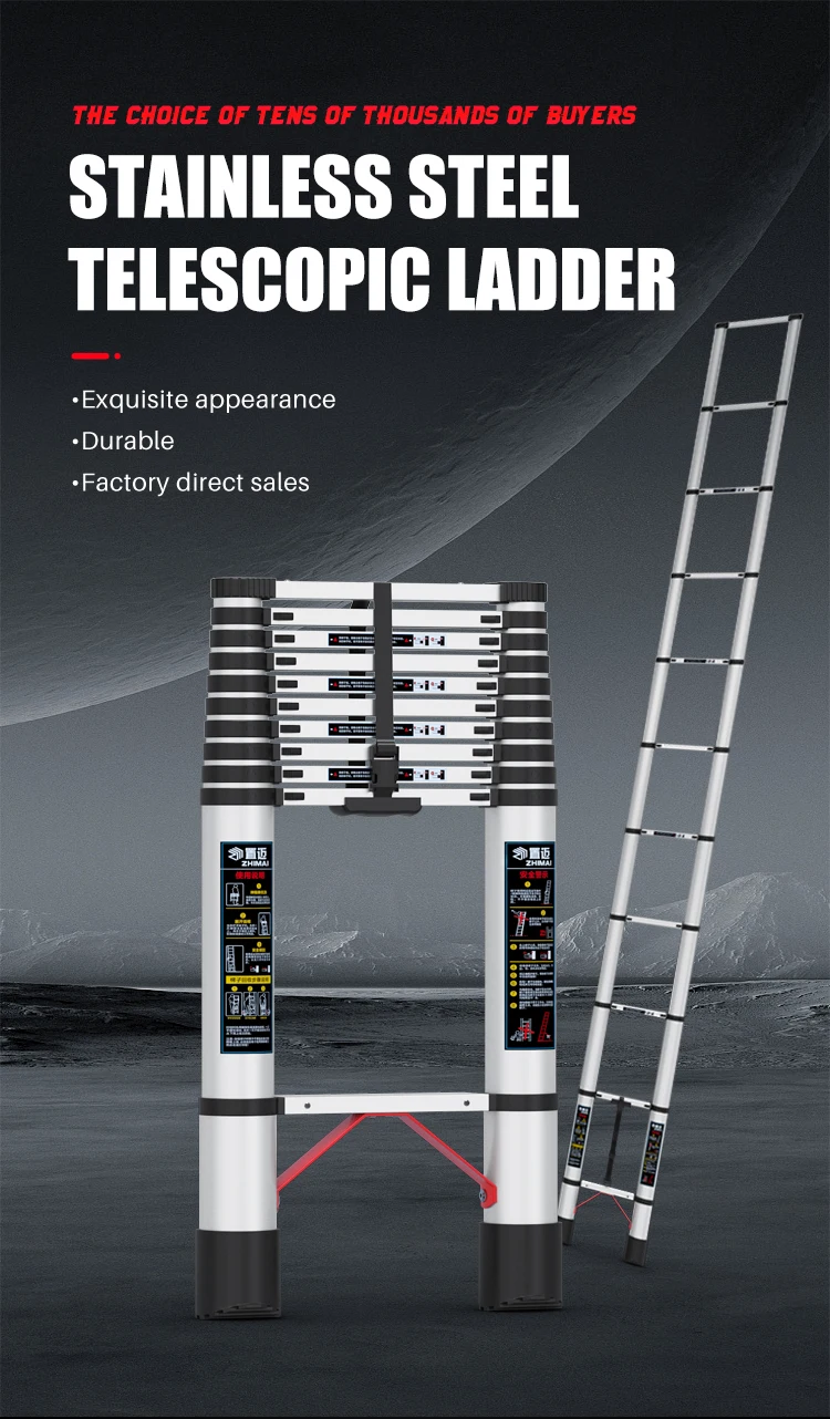 Step Extension Portable Telescopic Ladder 24 Ft Extension Ladder Single ...