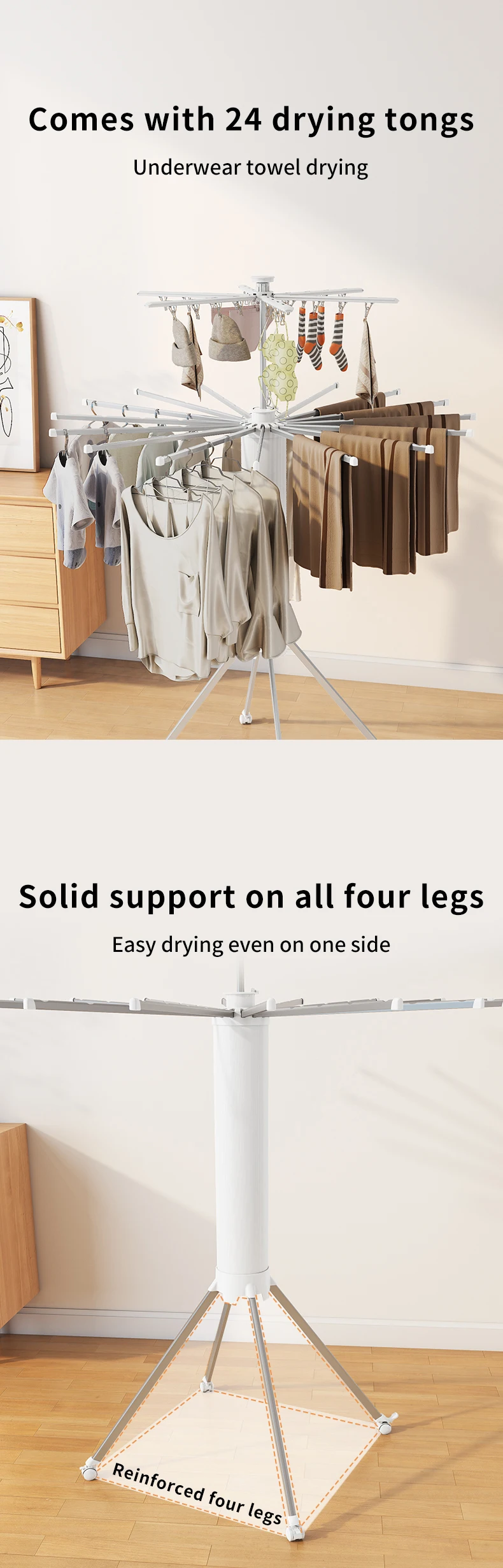 Floor Standing Octopus Clothes Drying Rack - Space Saving