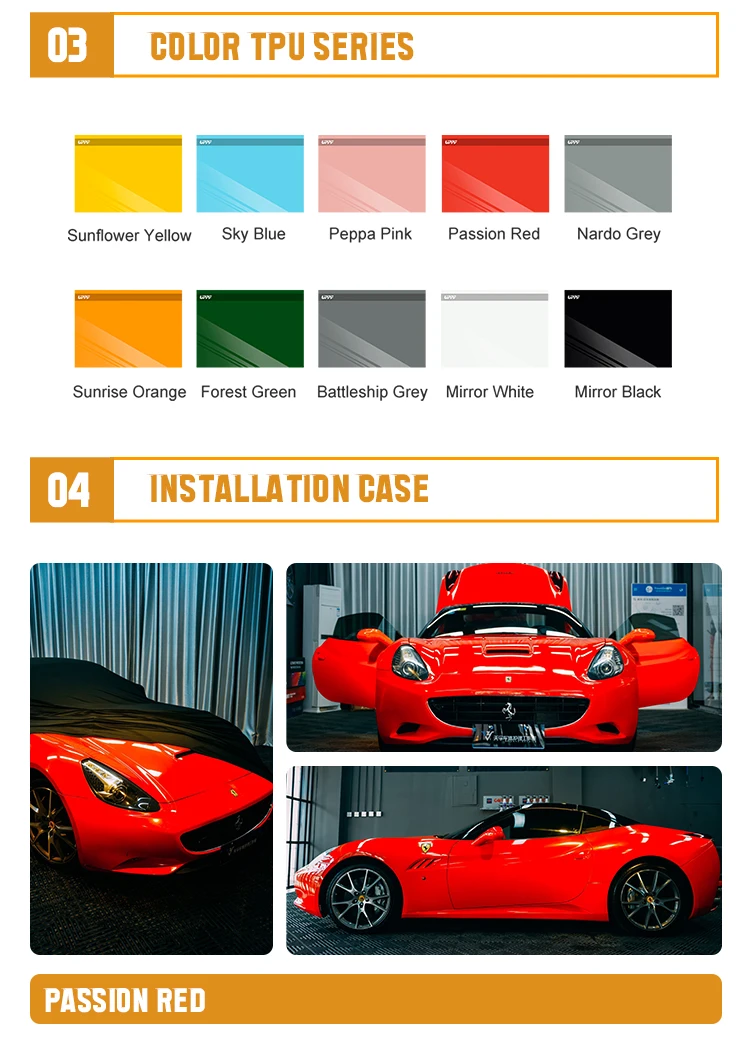 Joyvie 60"x50" Yellow Color Change Ppf Tpu High Glossy Car Body Paint ...