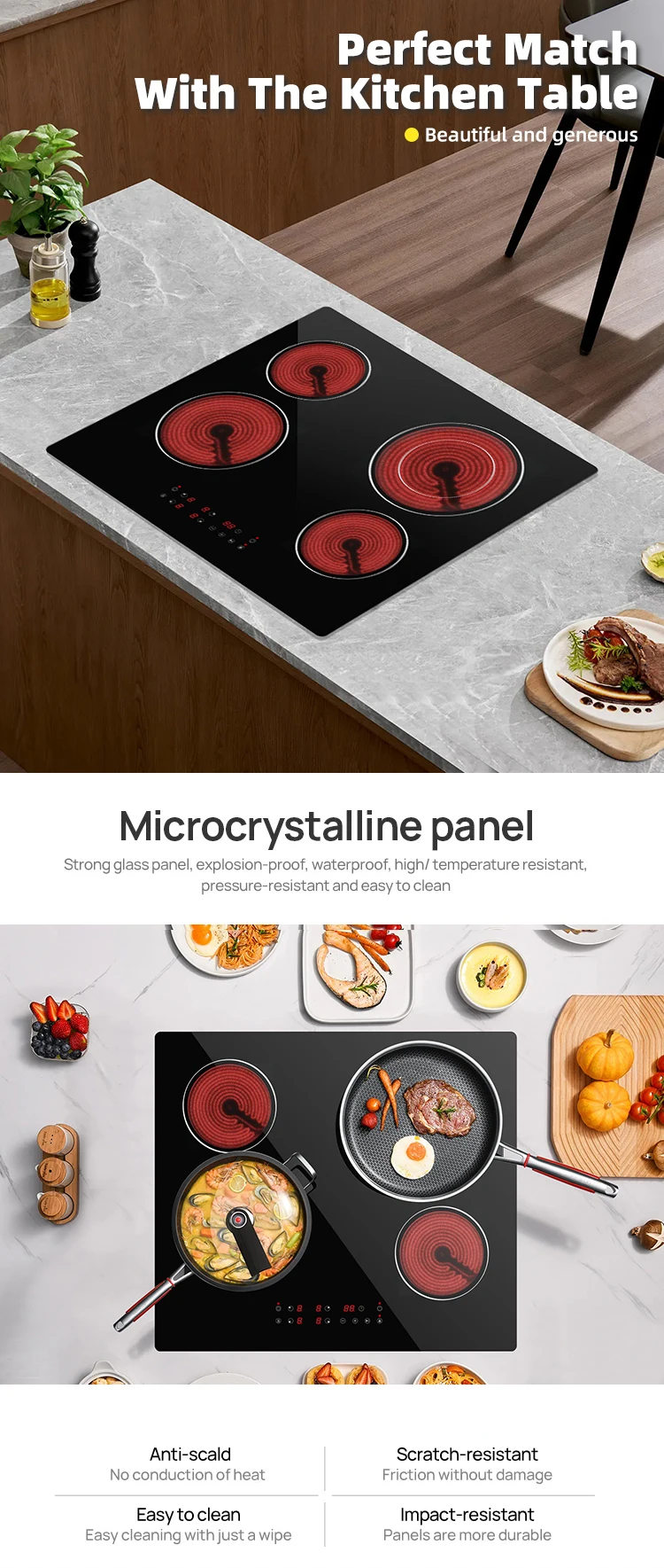 Modern Design Electric 4 Burner Built in Infrared Cooker Hob House ...