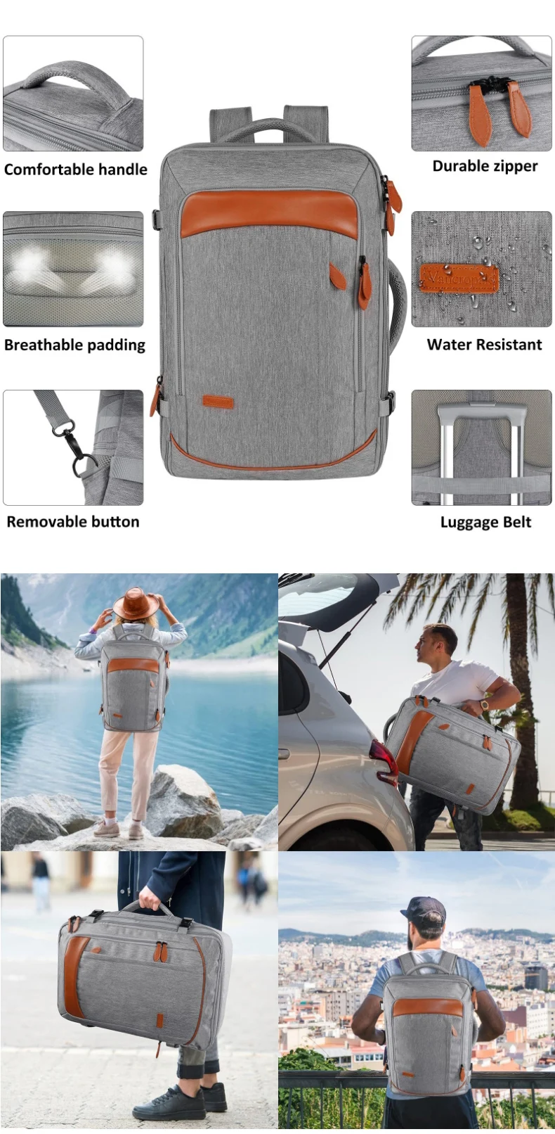 Flight Approved Carry On Mens Expandable Daypack Business Weekender ...