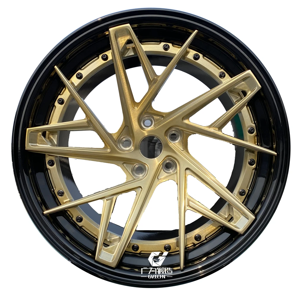 GVICHN Concave Design Brushed gold Lip Spokes 17 to 24 inch 2paiece ...