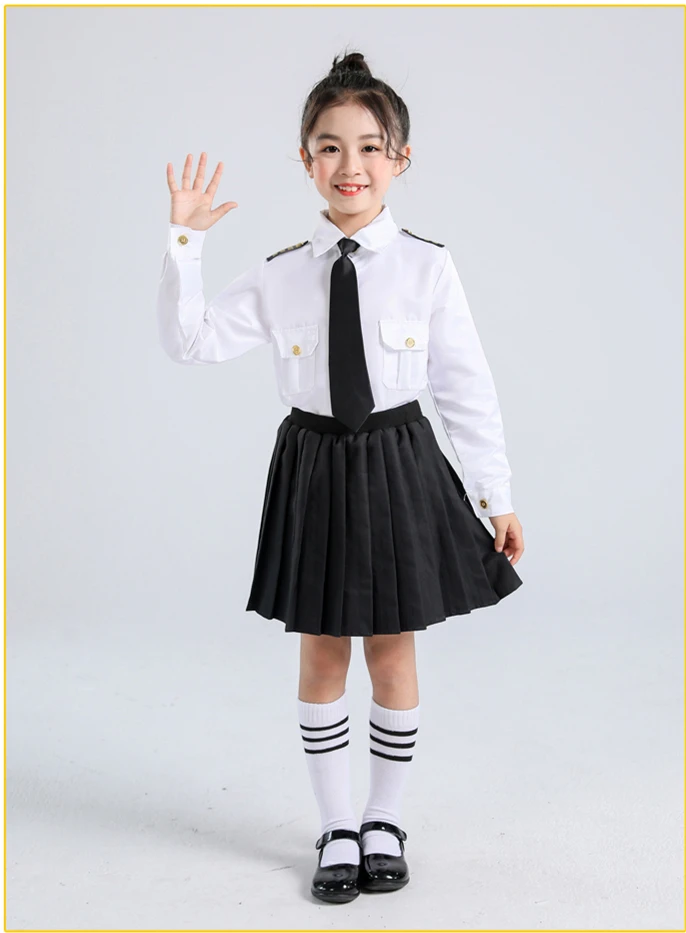 Kids Airline Pilot Uniform Shirt - Stylish Dress-Up for Parties ...