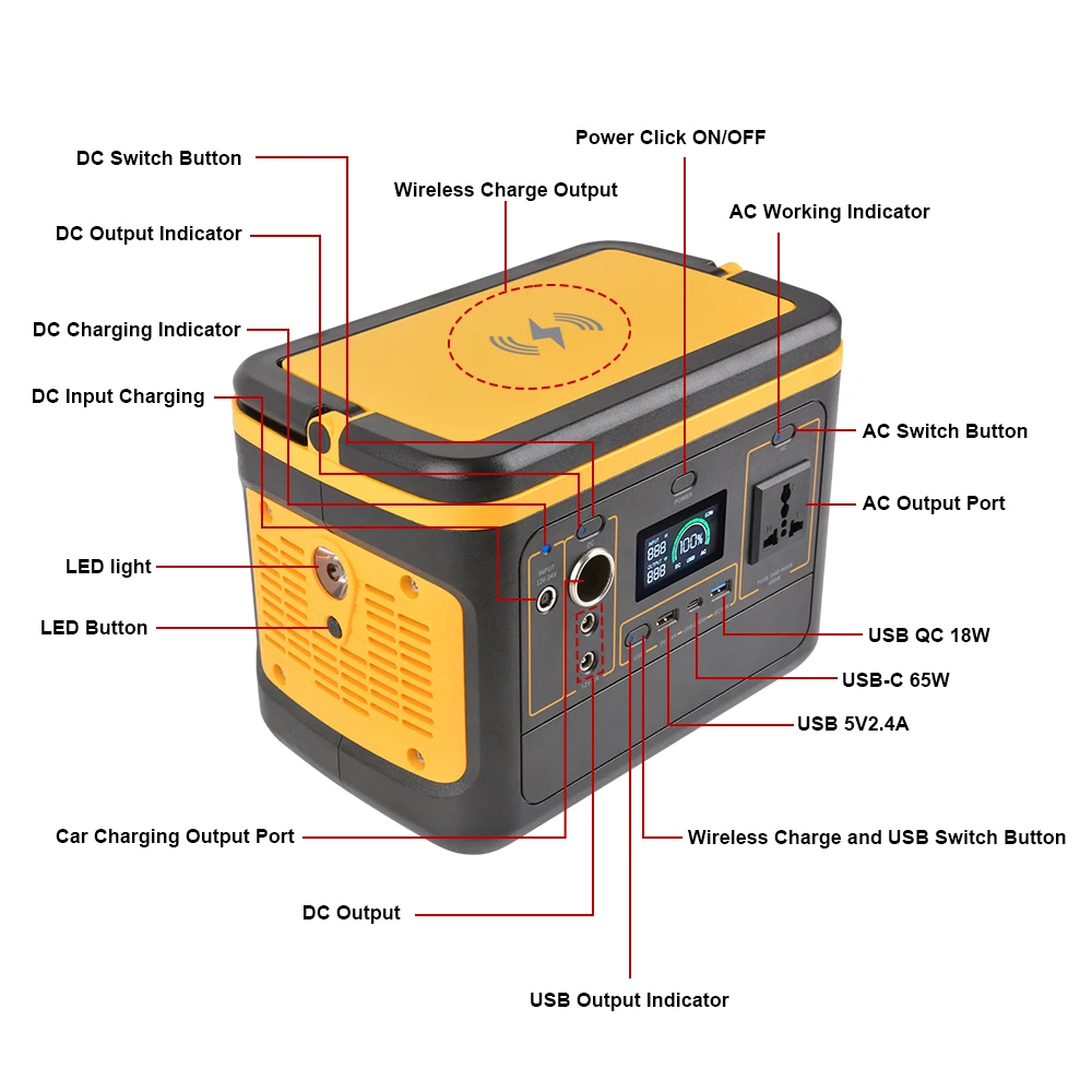 500W Portable Power Station - Reliable Outdoor Power Source
