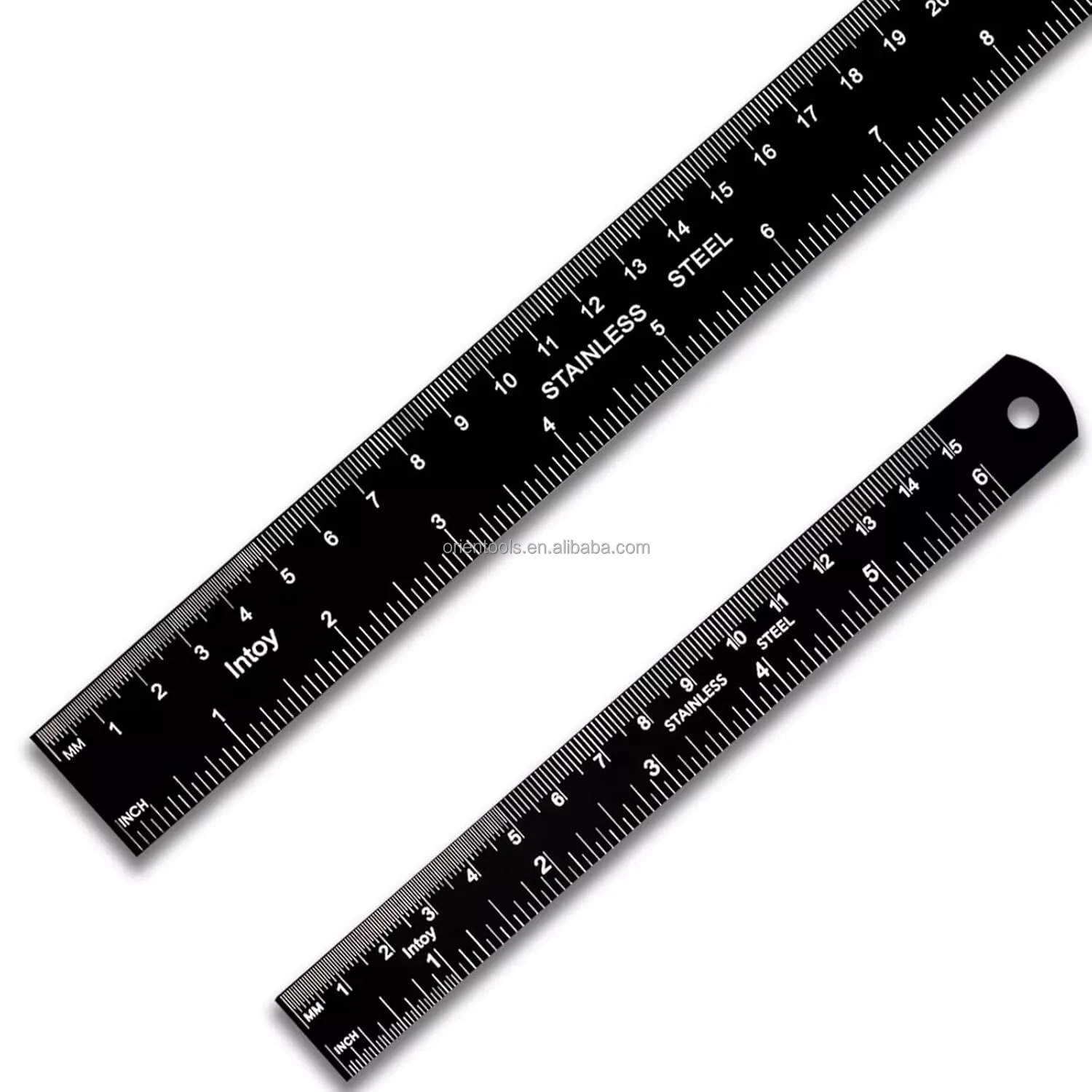 6 Inch/12 Inch Black Stainless Steel Laser Scales Ruler with Conversion ...