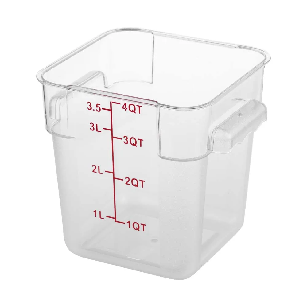 Durable Transparent 4 Qt Square Food Storage Containers Kitchen Food ...