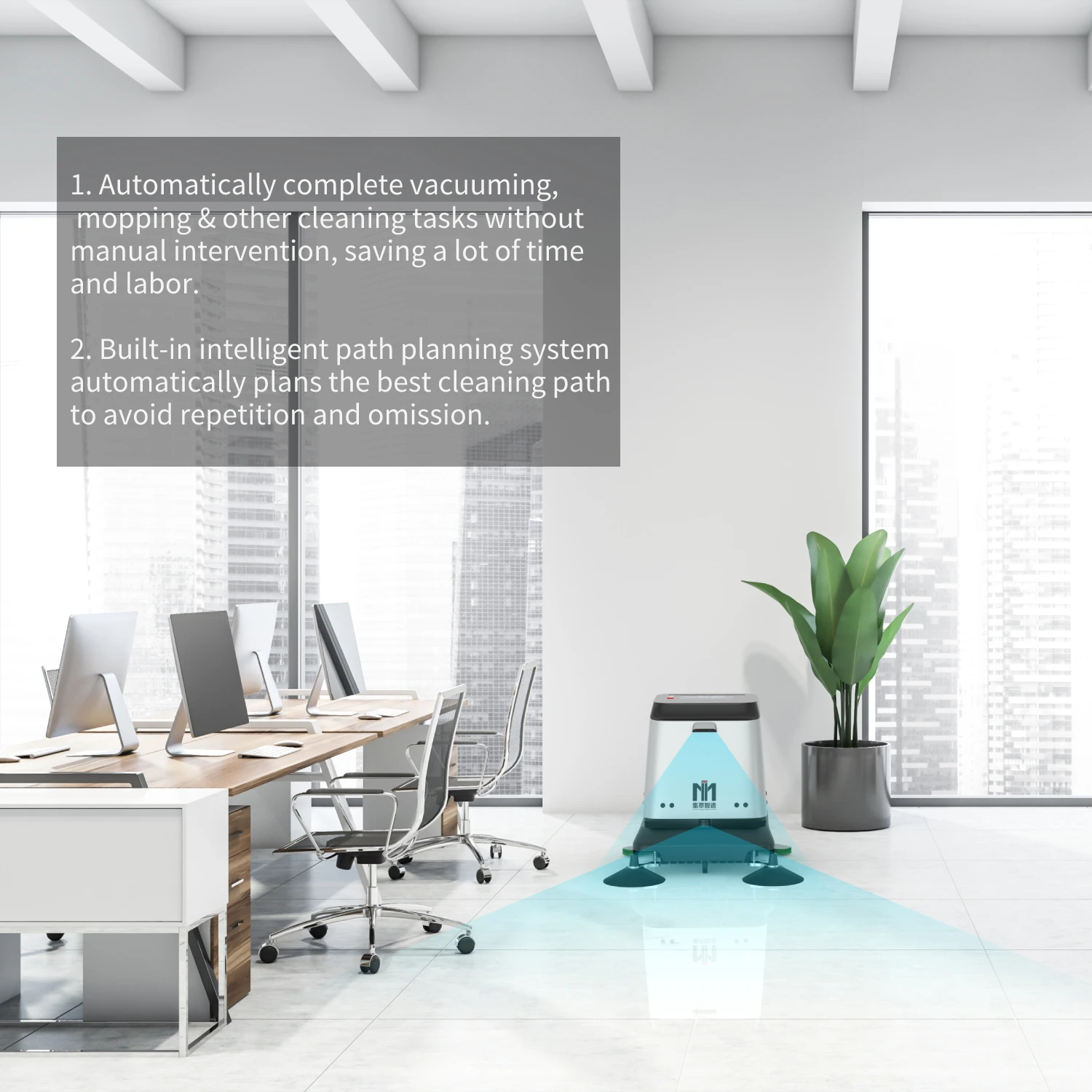 4 in 1 Intelligent Commercial Self Cleaning Floor Robot