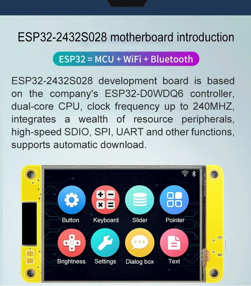 ESP32 Development Board with 2.8 Inch Smart Display