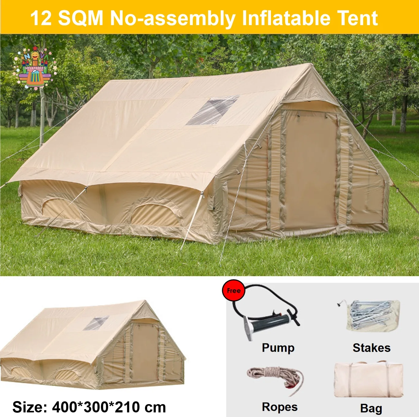 Durable Outdoor Inflatable Tent for Camping - Luxury & Comfort