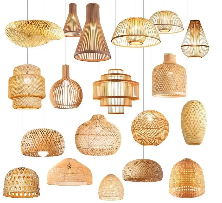 Modern Home Design Lighting Fixture Bamboo Handmade Weaving Bamboo Lamp ...