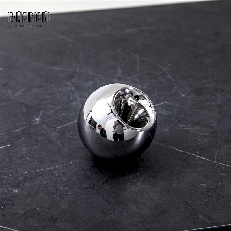 Modern Silver Plating Ball Ceramic Sphere Ornaments Nordic Other Home ...
