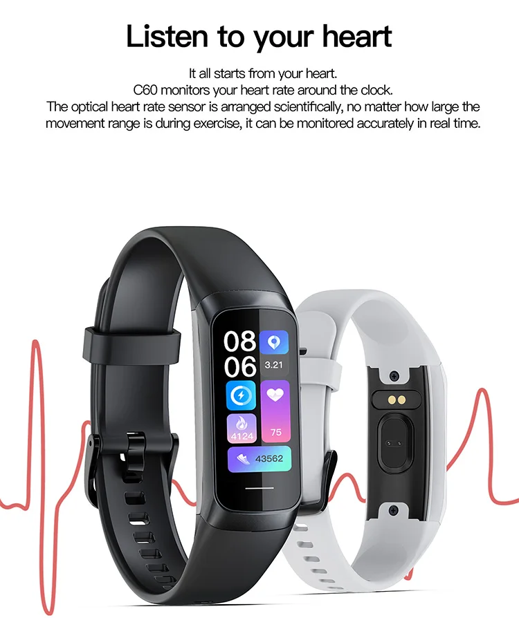 Smart Health Sports Fitness Bracelet - Waterproof & Customizable