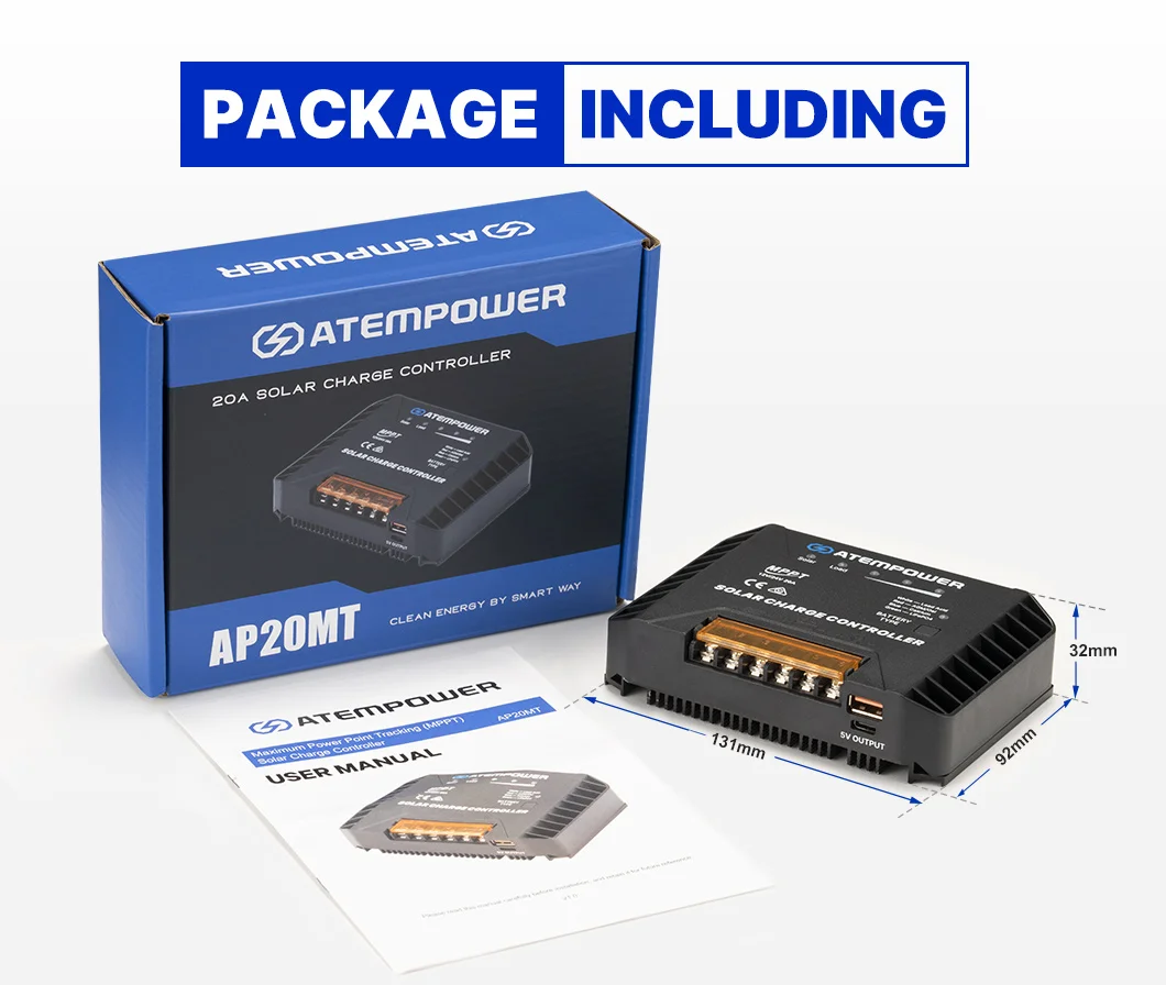 ATEM 12V 24V 20A MPPT Solar Charge Controller – Efficient Solar Energy ...