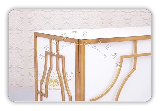 Gold Pattern New Design Tall Bar Furniture Luxury Bar Table Stainless ...