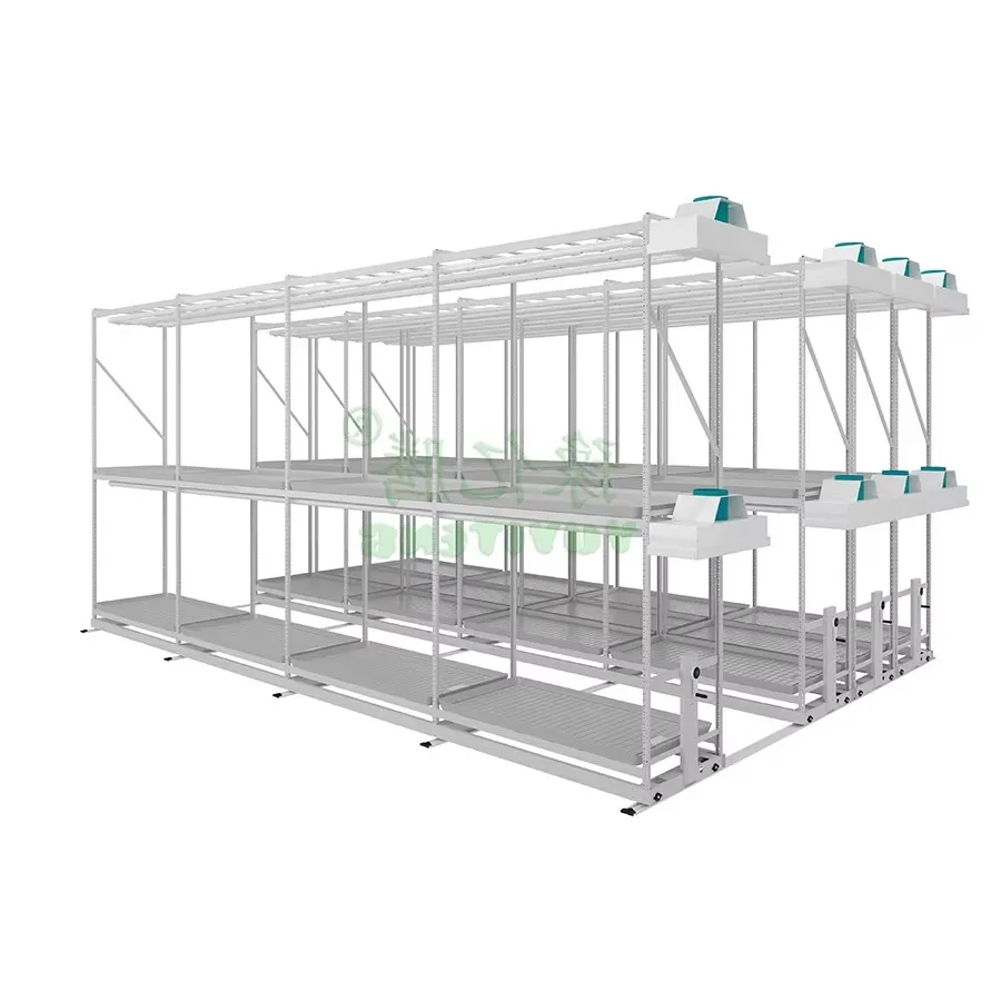 Movable Hydroponic System Indoor Vertical Grow Rack Large Steel ...
