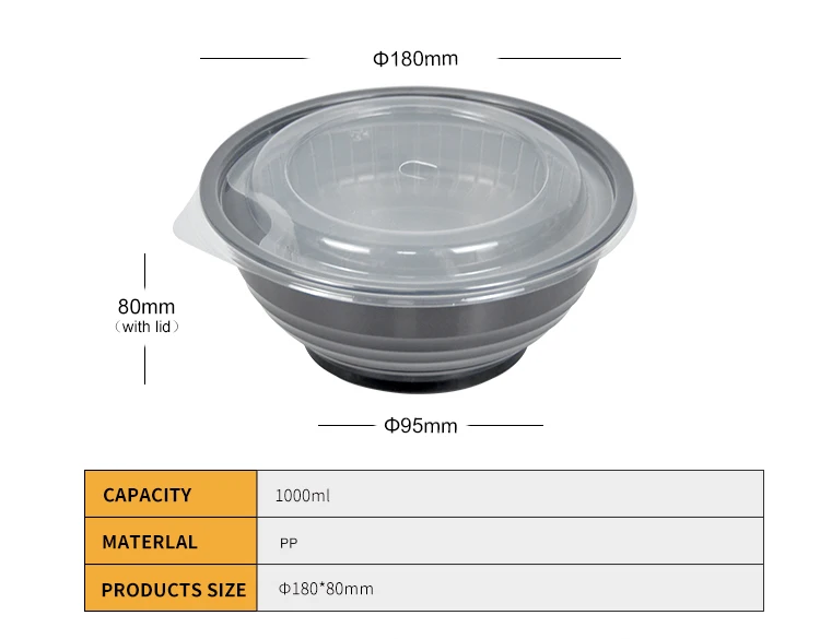 Disposable Bowl Take Away Food Container Bento Packing Bowl Plastic ...