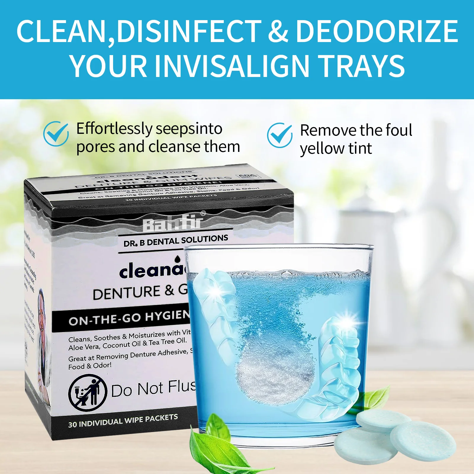 Retainer Cleaner Tablets,Denture Cleaning Tablets,Remove Stain,Plaque ...