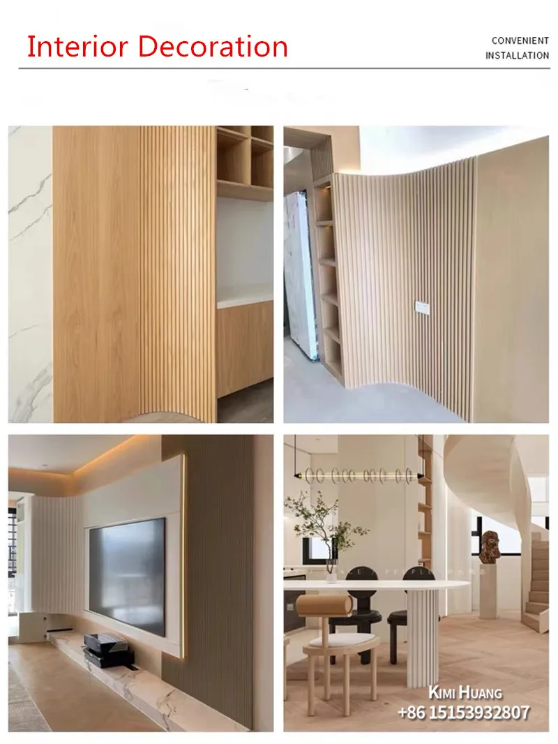 Flexible Solid Wpc Pvc Paneling Wall Panels Grooved Half Round Back ...