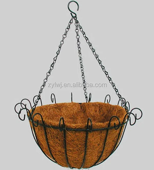 Hanging Wire Flower Basket - Garden Decor & Planting