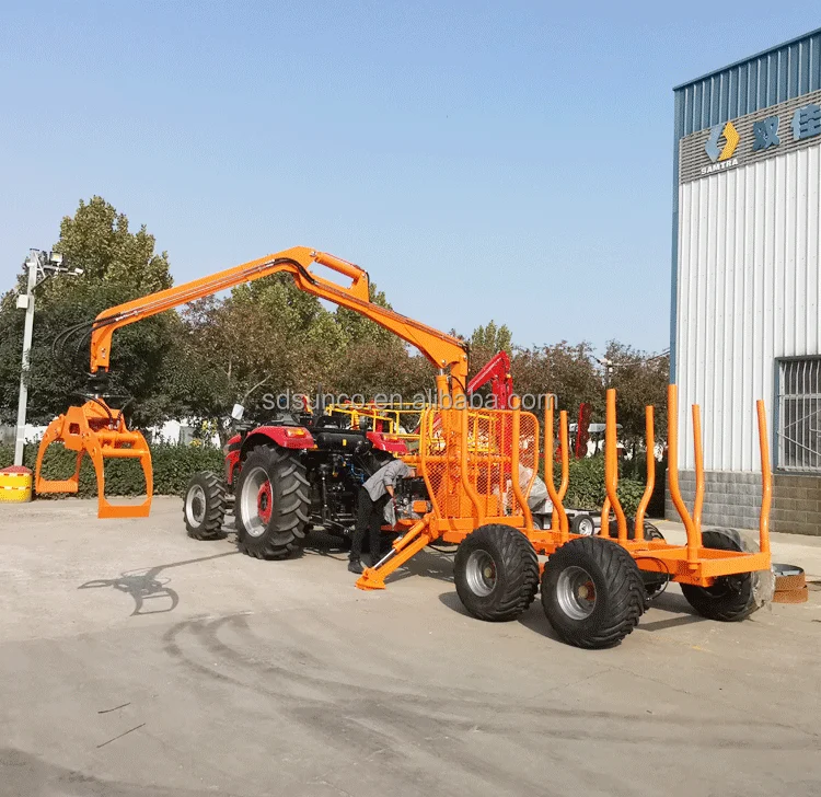 Log Timber Trailers with Telescopic Crane Sale for Russia