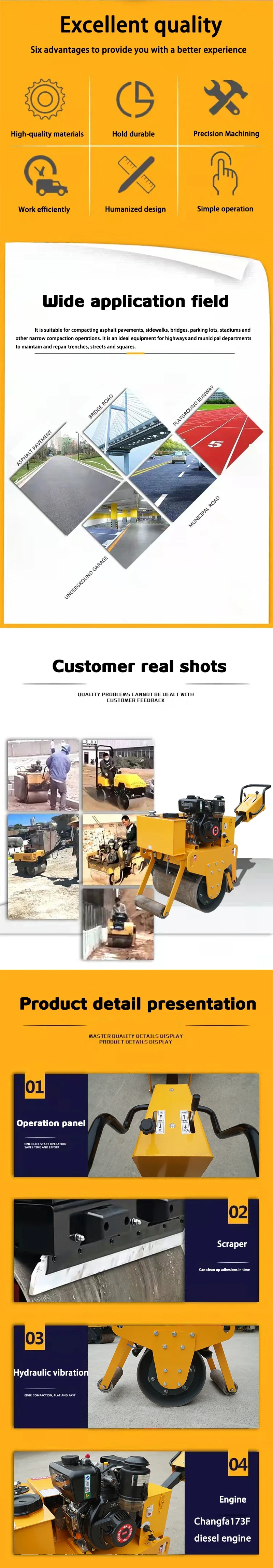 Industrial Compactor Machine Hydraulic Double Drum Road Roller Wyl-s600 ...