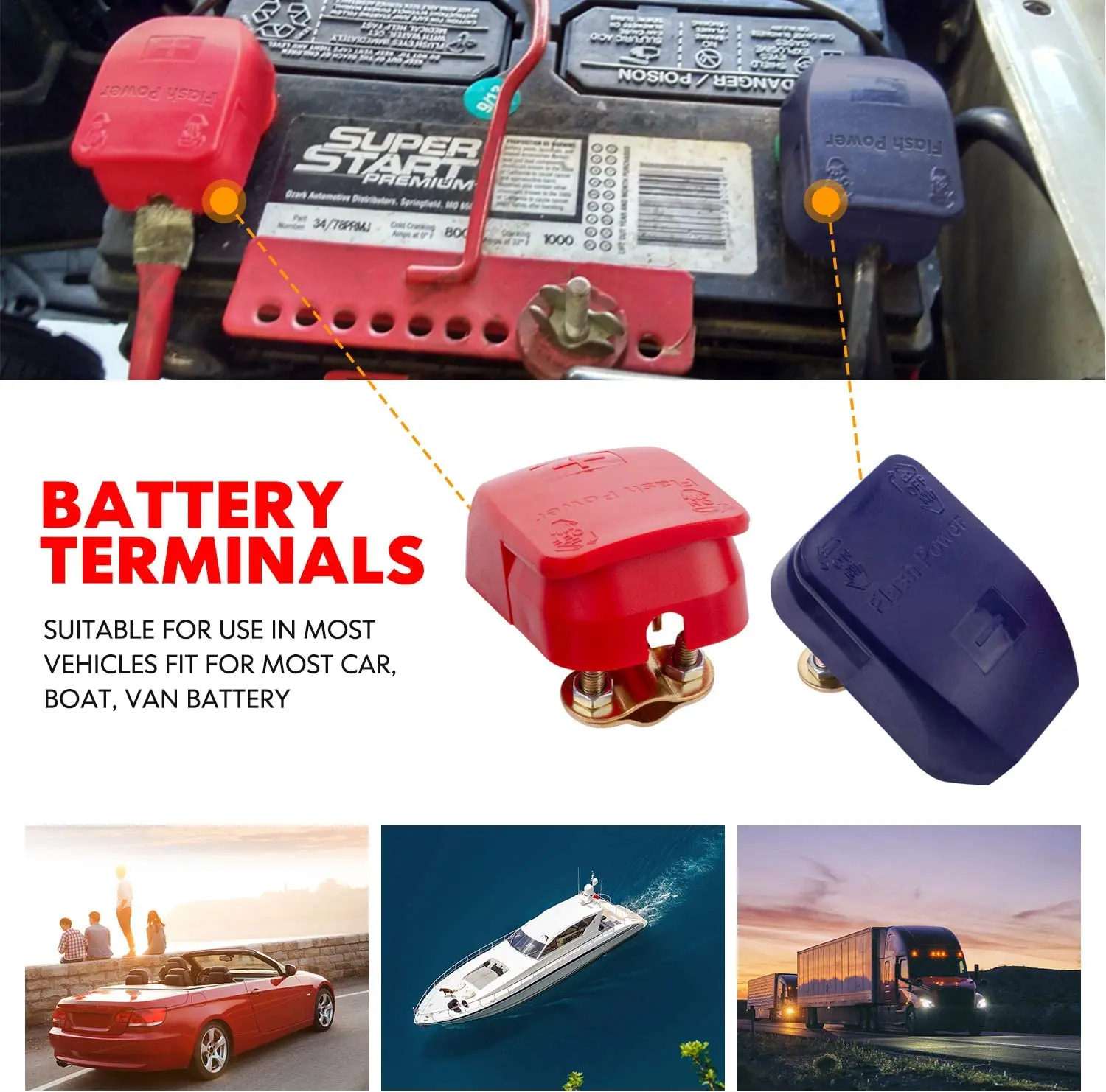 Asw-a901 Red Color Top Quick Release Battery Terminal Connectors 12v ...