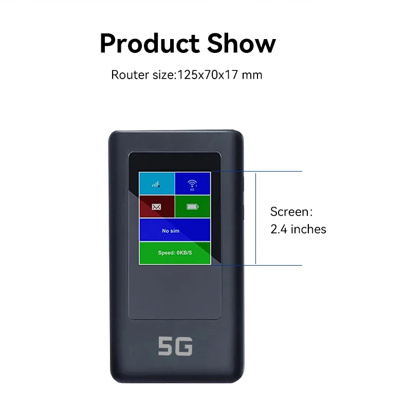 5G LTE Mobile WiFi Router with LCD Screen & SIM Slot - OEM | Wholesale