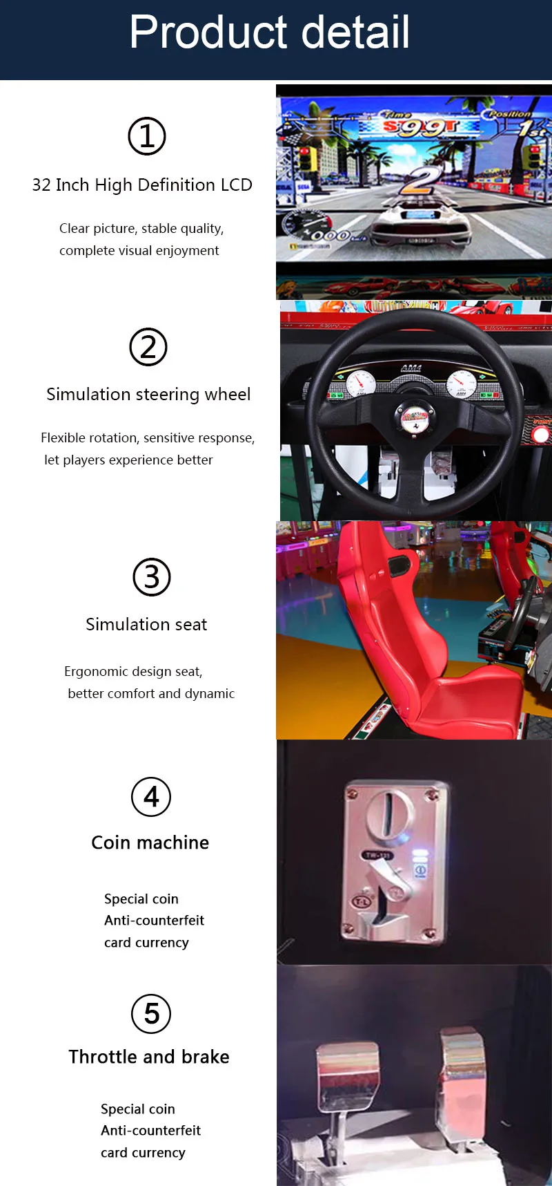 Lifun Coin Operated Outrun Car Racing Arcade Game Machine 3D Driving ...