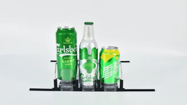 Sping Loaded Drink Bottle Can Shelf Pusher Organizer For Refrigerator ...