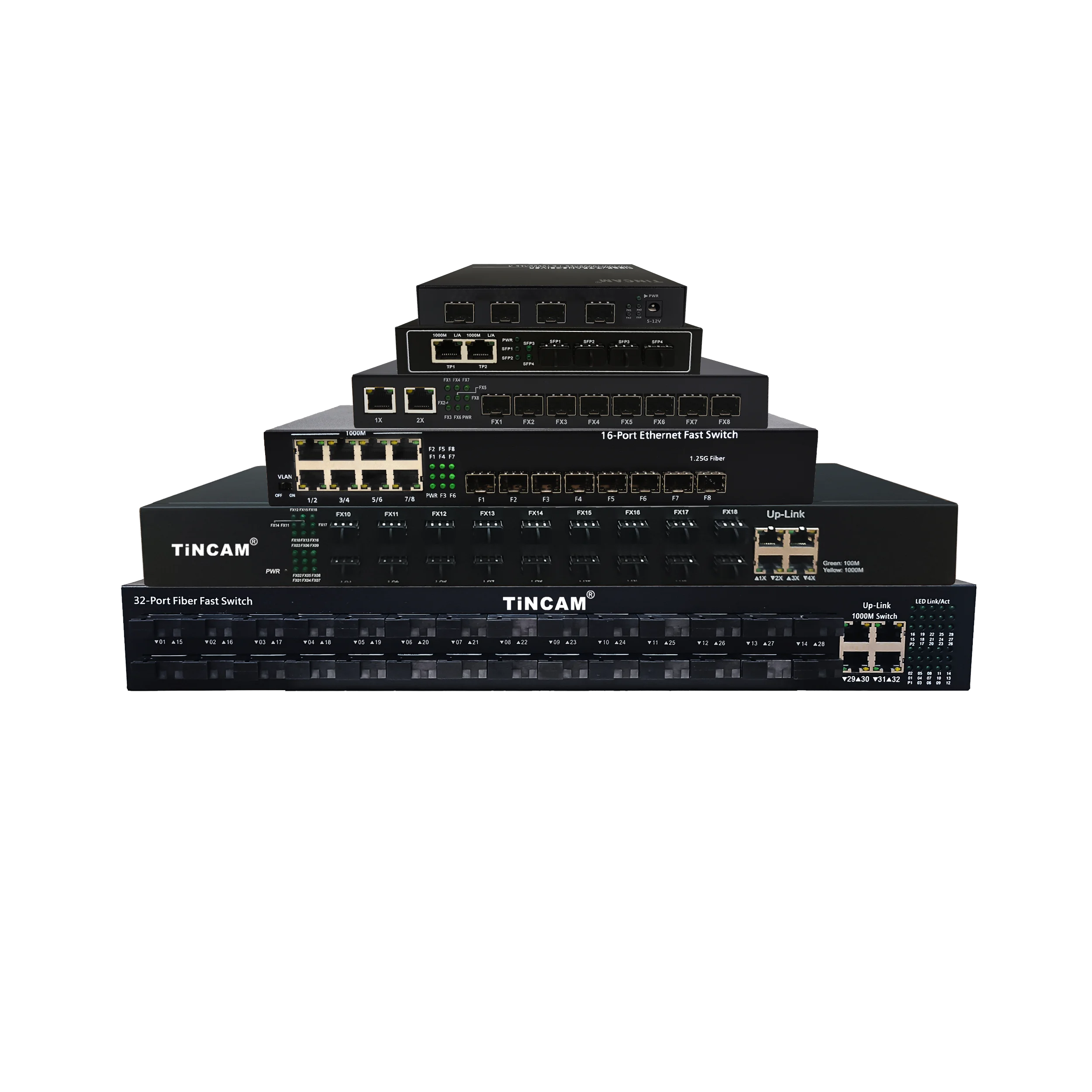 TiNCAM Aggregation Switch 10/100/1000M 2GE 8*SFP Ports Network Switch ...