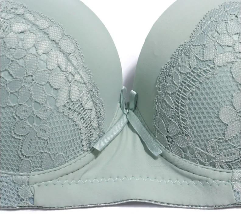 Women Push Up Lace Bra Comfort Padded Underwire Bra Lift Up Add One Cup ...