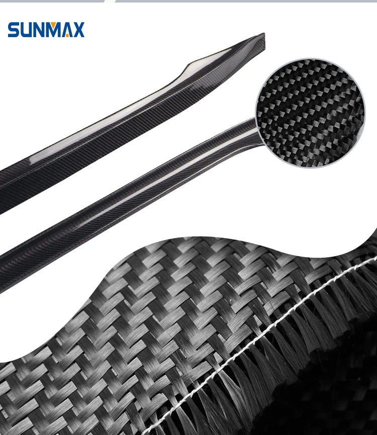 Sunmax Real Carbon Fiber Car Bodykit Side Skirts Bumper Lip for Tesla ...