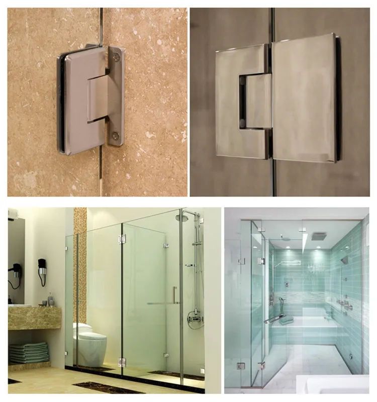 Stainless Steel Shower Screen Pivot Hinge Wall Mount Bracket Clip Glass ...