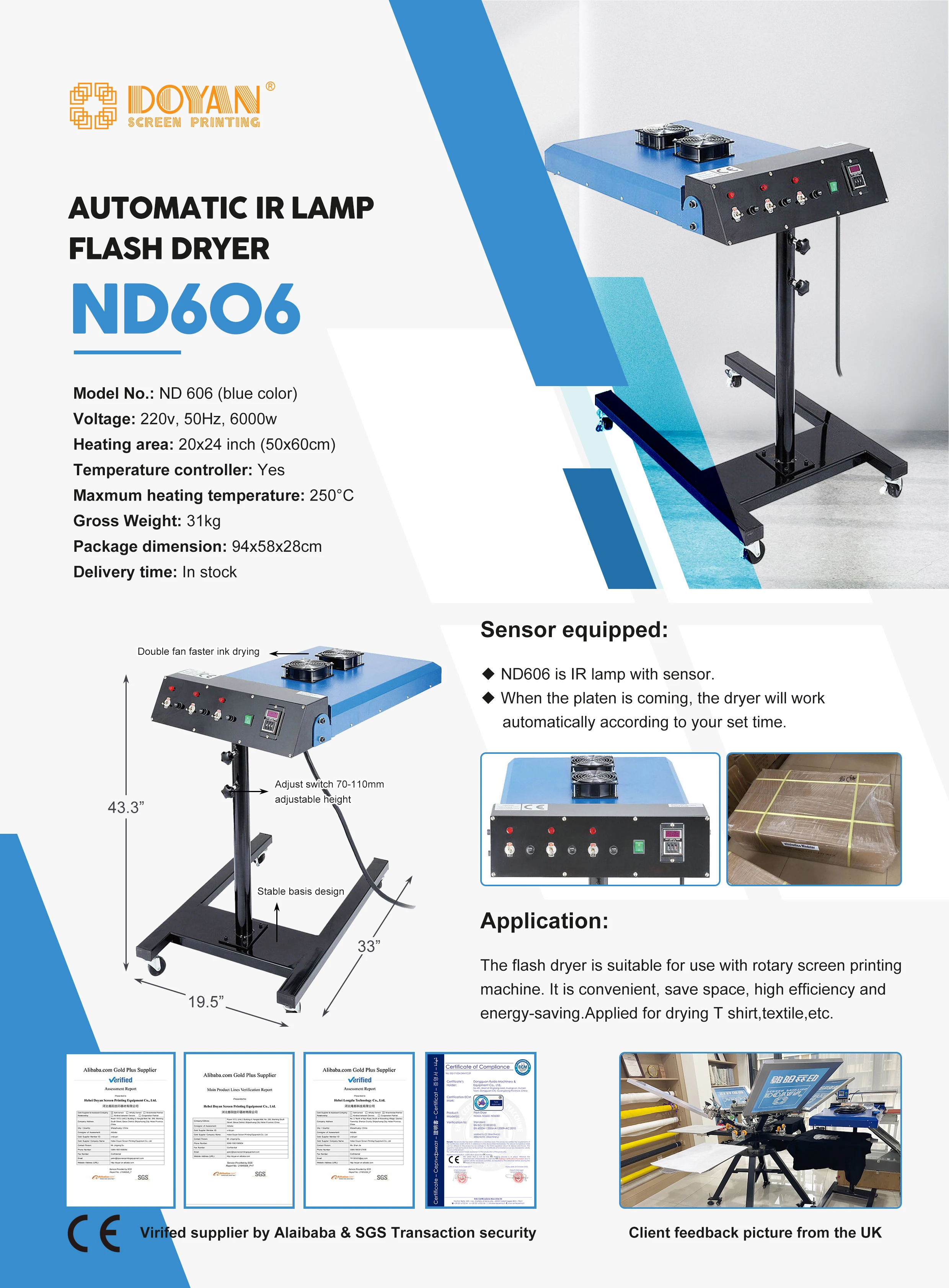 Hot Sell Automatic Infrared Ir Flash Dryer Machine for t Shirts Silk ...