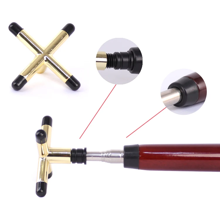 6 Sections Wood Handle Stainless Telescopic Snooker Pool Cue Holder ...