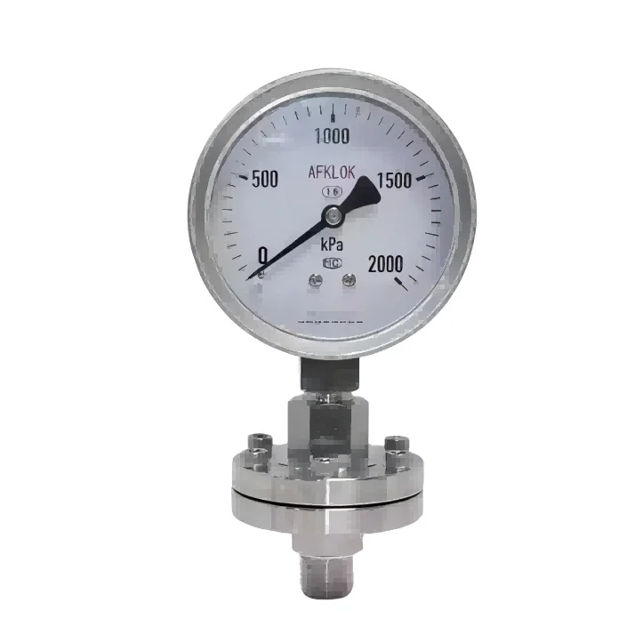 Diaphragm Seal Pressure Gauge Sanitary Diaphragm Pressure Gauge Stainless Steel Flange Fuel ...