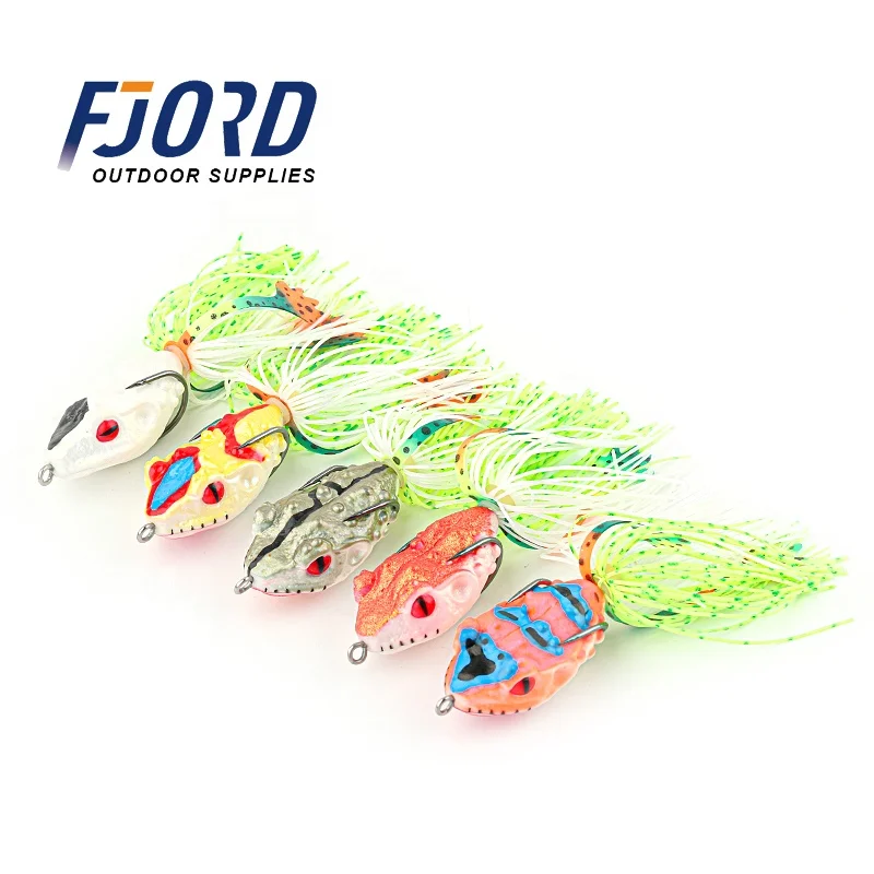 Fjord Top Water Frog Lure 13g 50mm With Spin Tail Skirted Frog Lures ...