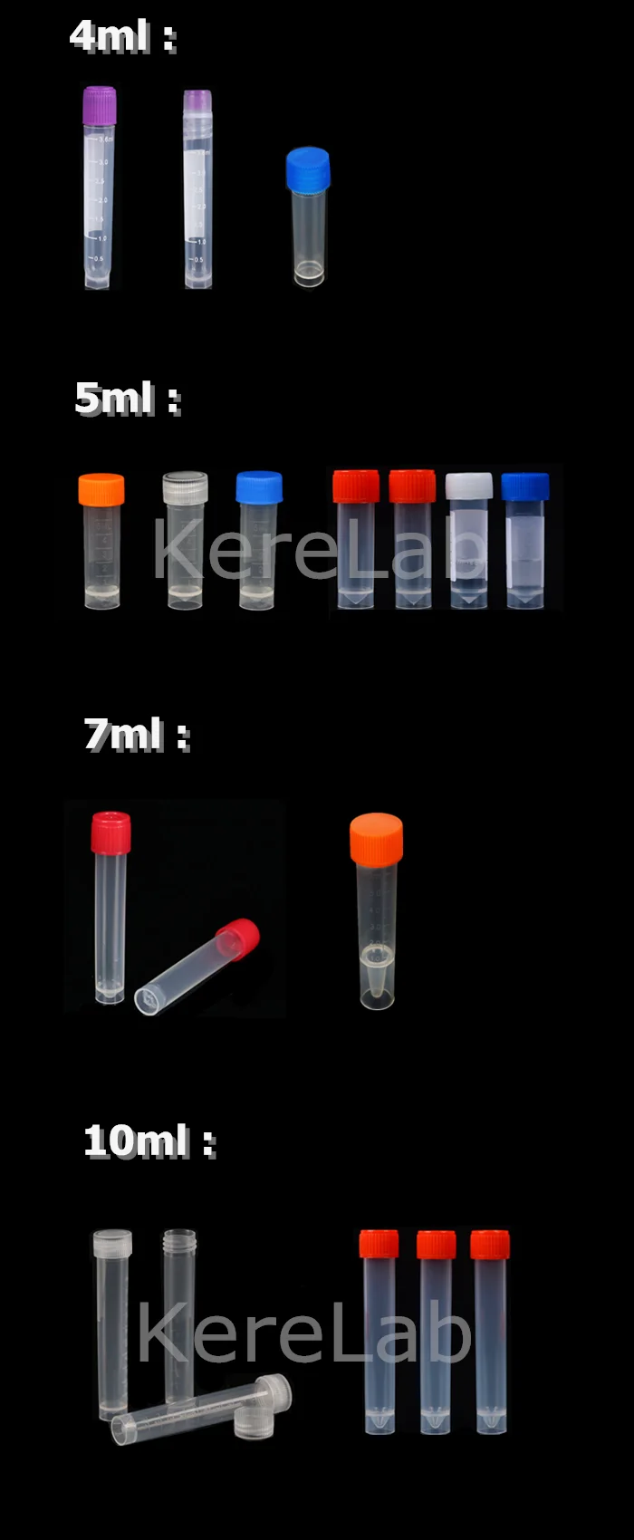 0.5ml to 10ml Cryovial Tubes - Freezing Plastic Vials