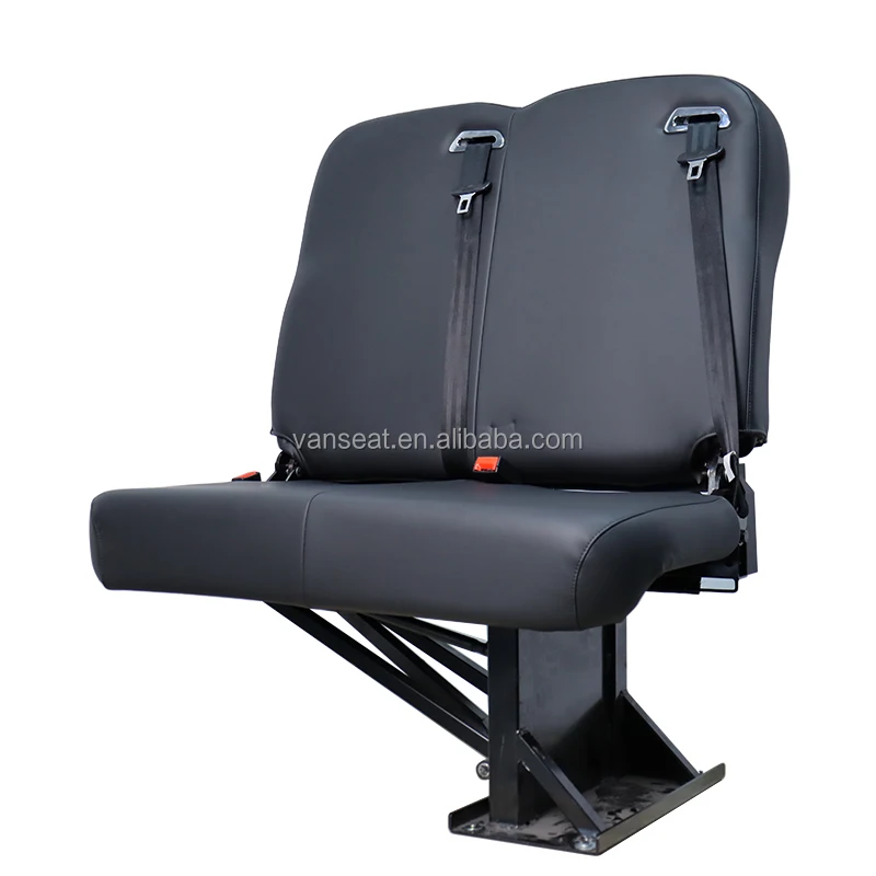 Custom Black PVC Car Seat - Double Minibus Seat with Belt