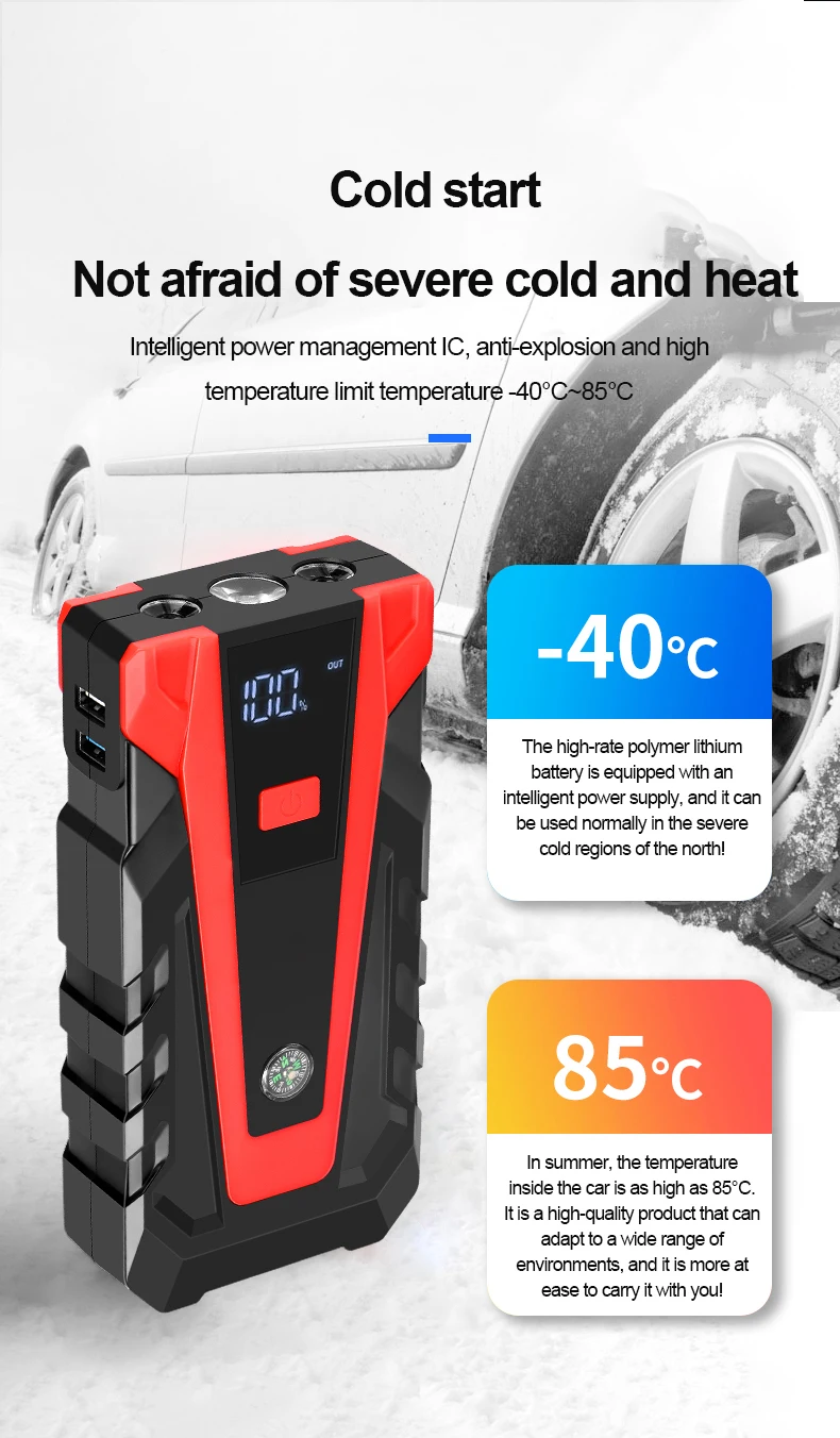 Car Jump Starter Power Bank - Reliable 12V Starting Device