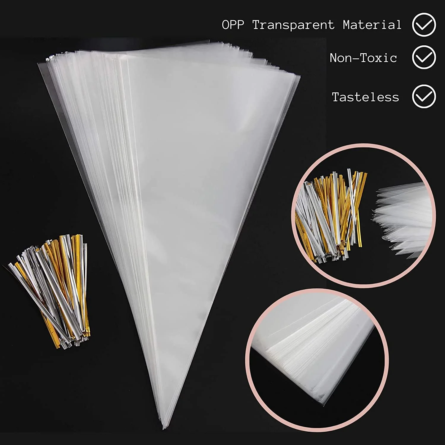 Plastic OPP Bags with Twist Ties - Perfect for Party Snacks