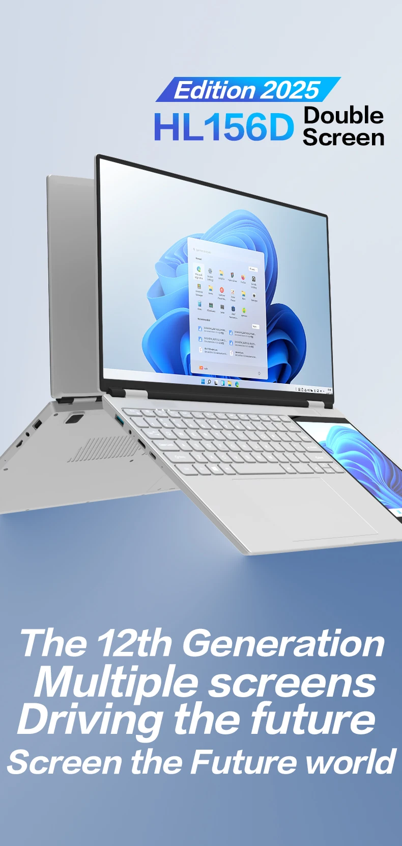 Wholesale Custom AZERTY Keyboard Dual Screen Laptop