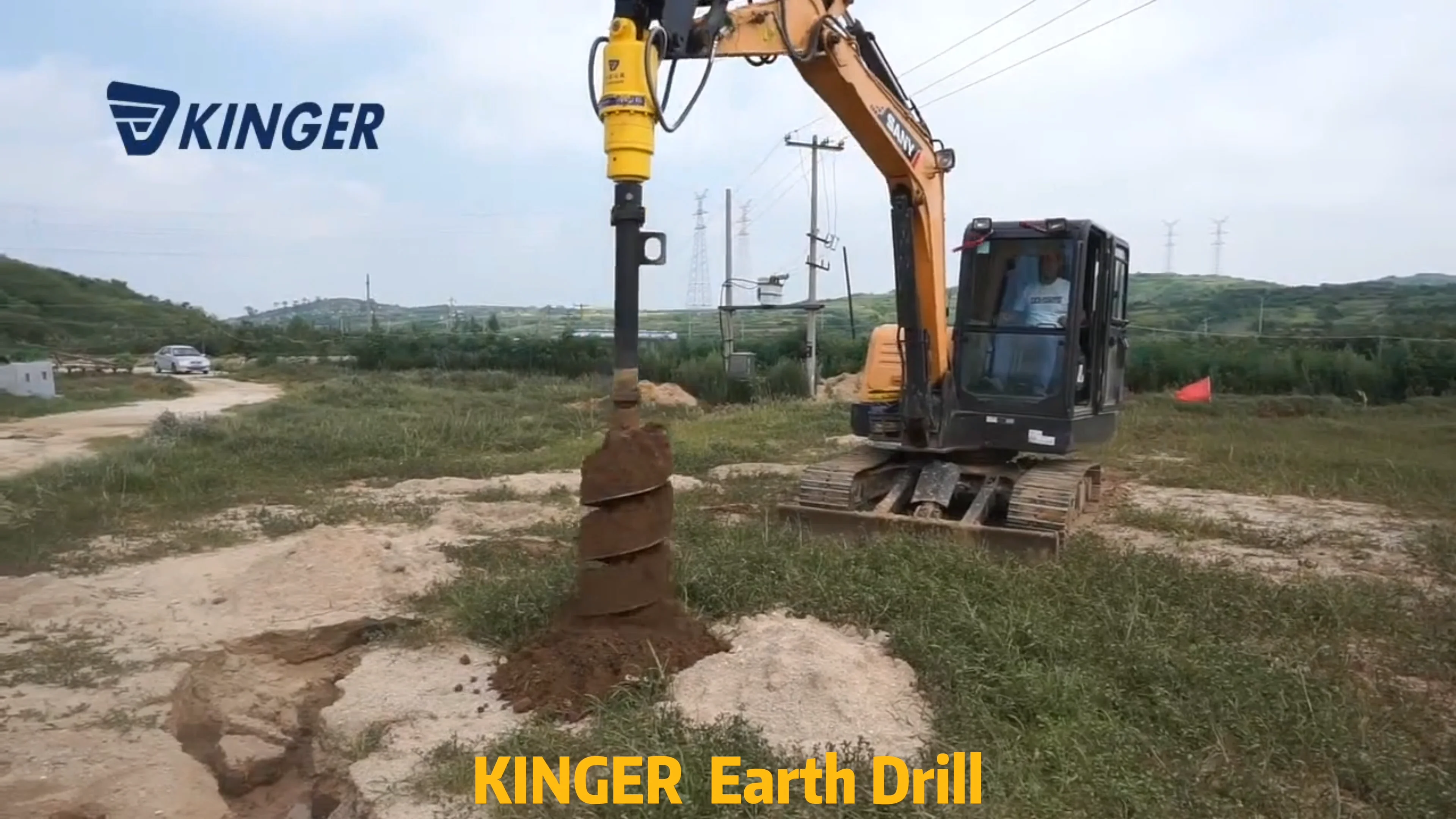 Kinger Earth Auger Drive Hydraulic Auger Drill For Excavator Tractor ...