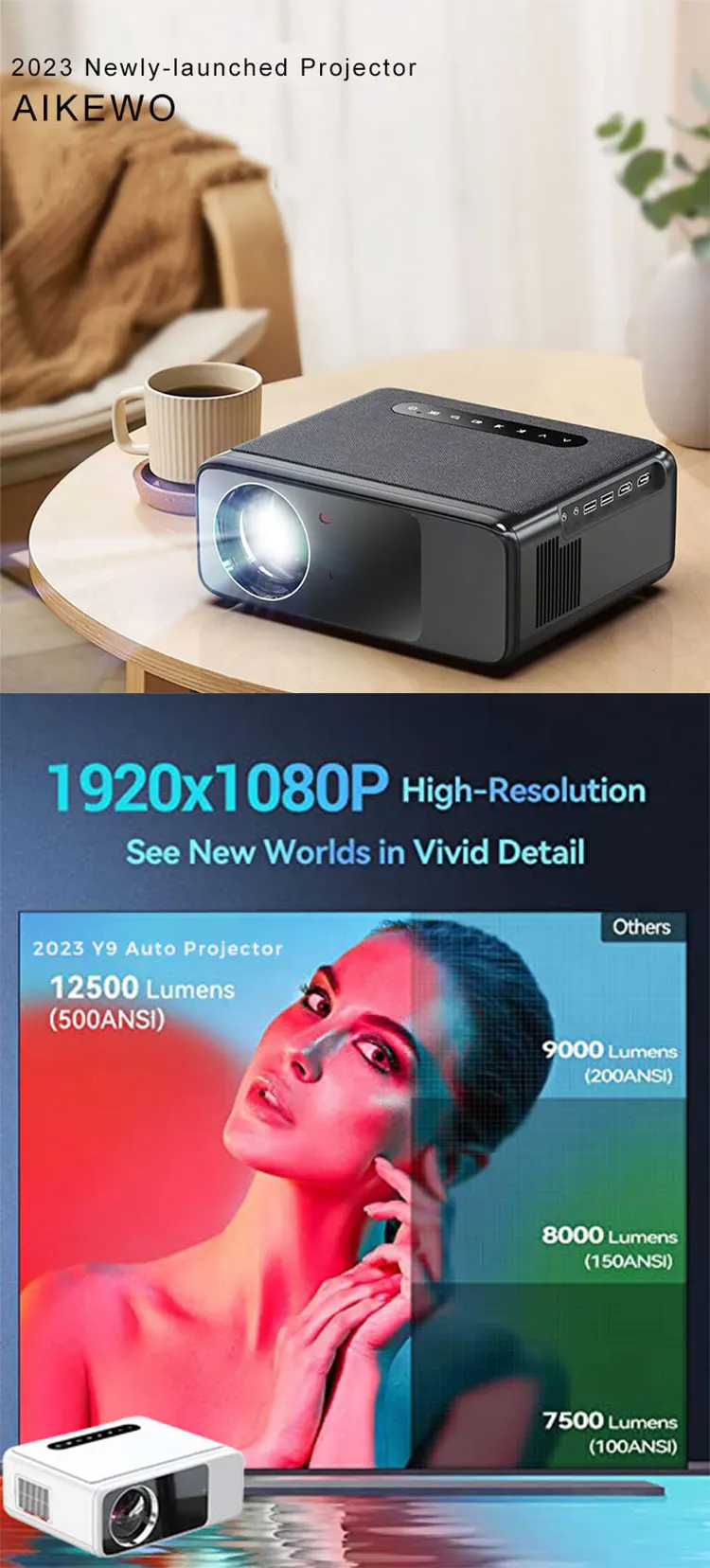 Y9 4K Smart Projector - Portable Home Theater Experience
