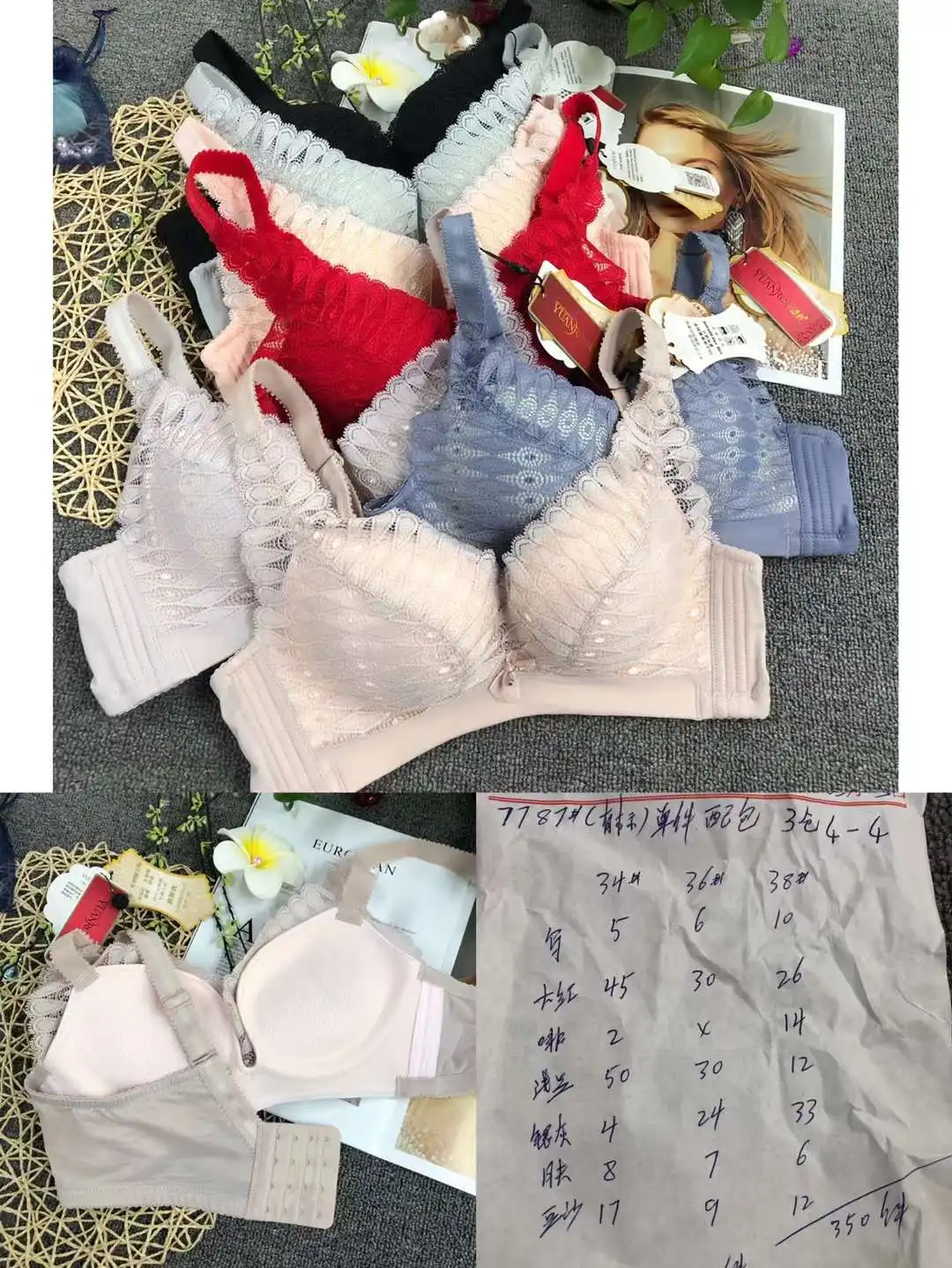 Fashion Embroidery Bandeu Bra Made-in-Italy By Ritratti
