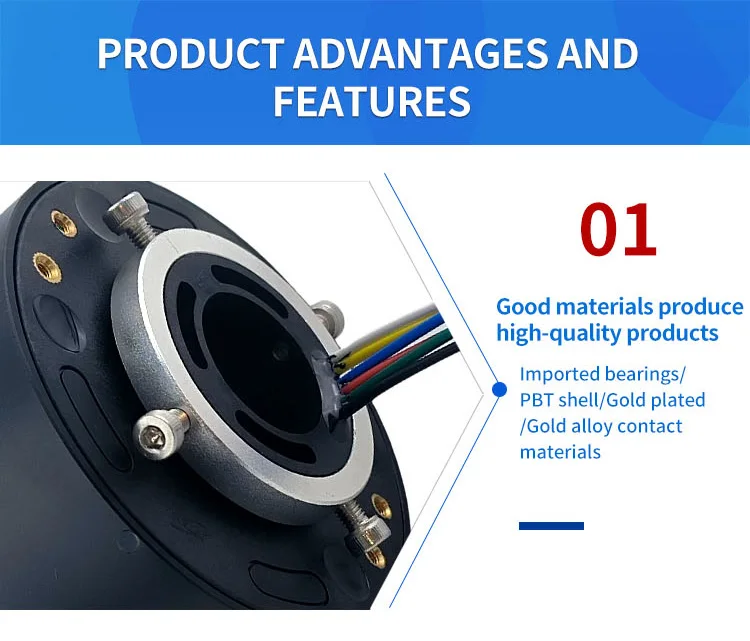 Standard High Speed High Voltage Electrical Slip Ring 10A 6 wires for ...