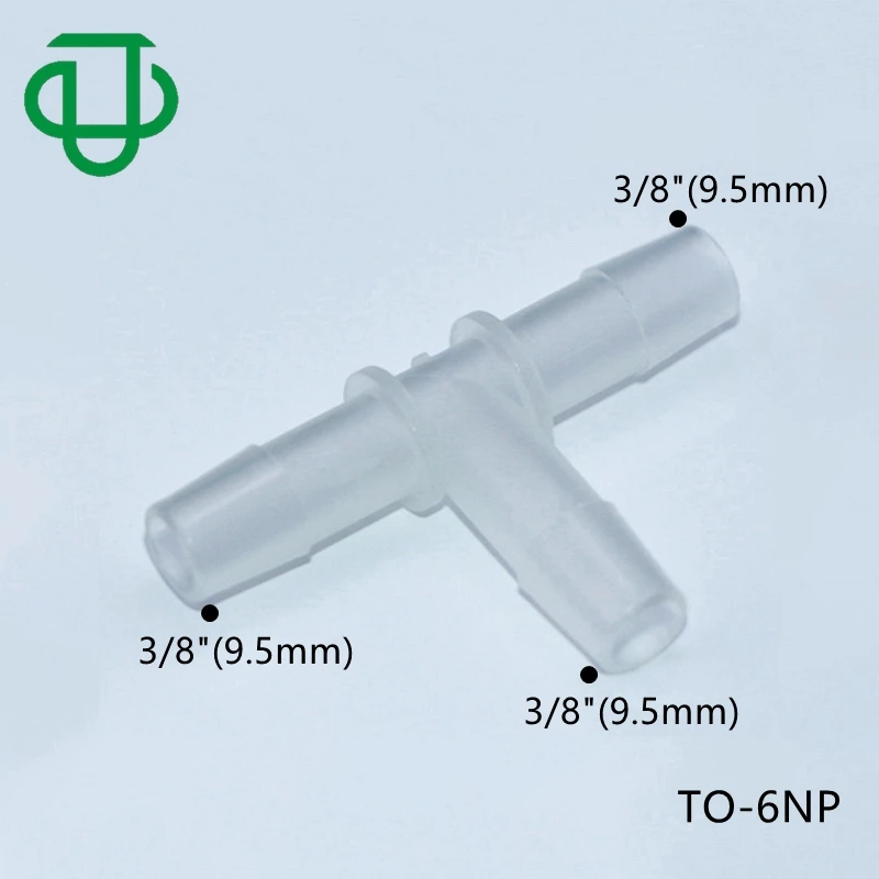 JU Microfluidics 1/8x1/16x1/8 Hose Barb 3 Ways Tee Reducer